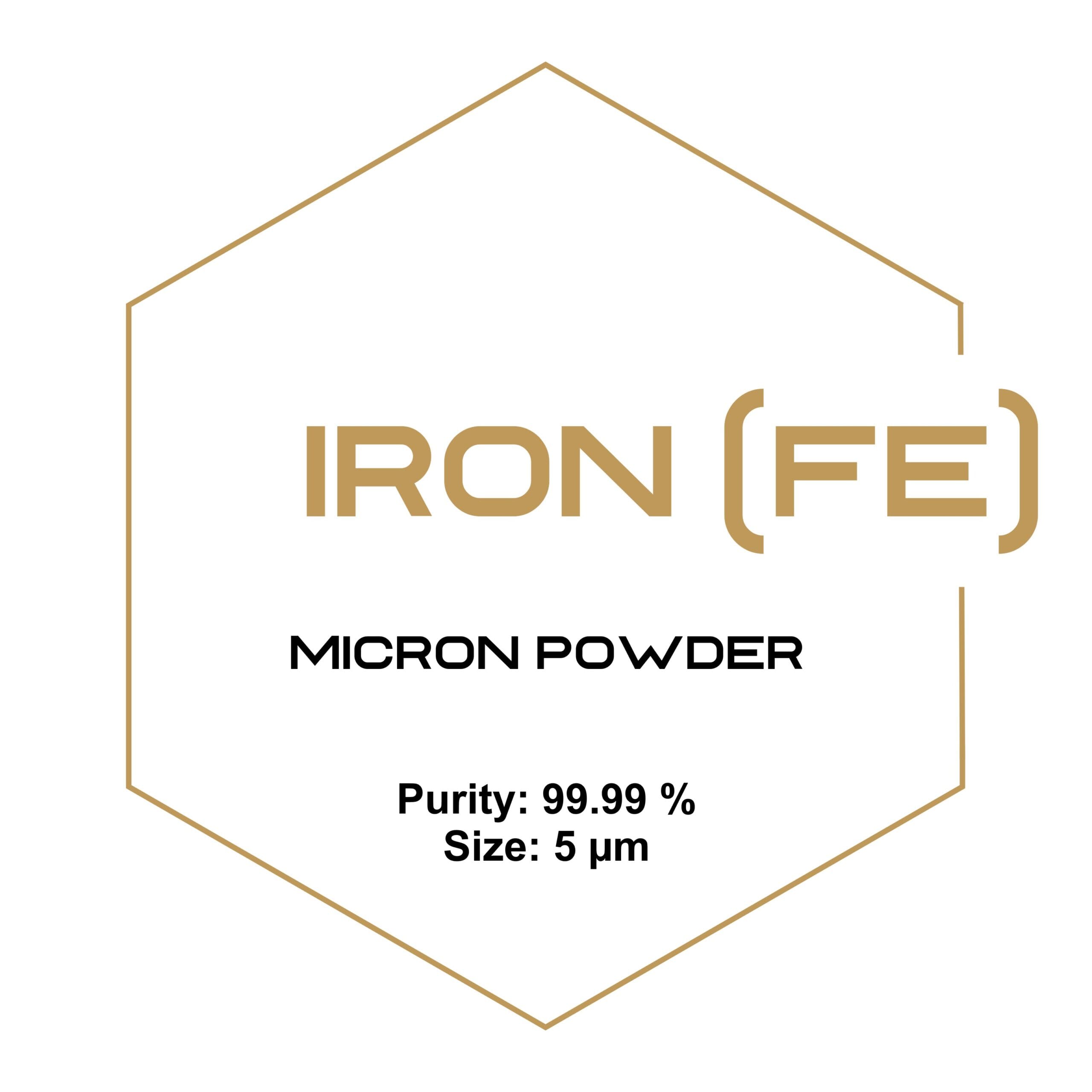 Iron (Fe) Micron Powder, Purity: 99.99 %, Size: 5 µm - Nanographenex